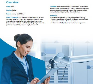 ABB deploys Cadency by Trintech for more efficient financial processes