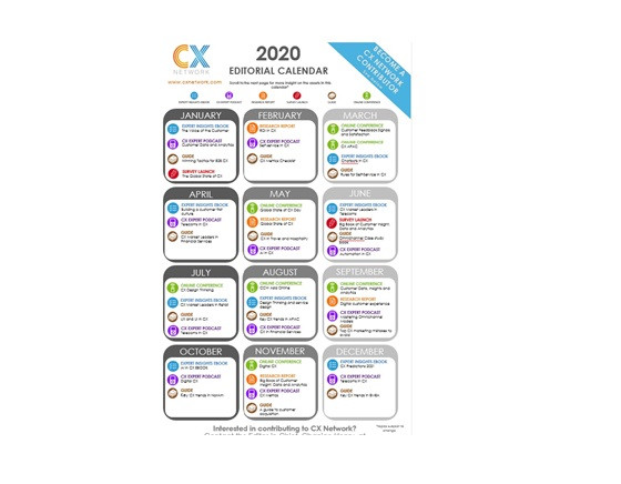 2020 CX Network Editorial Calendar