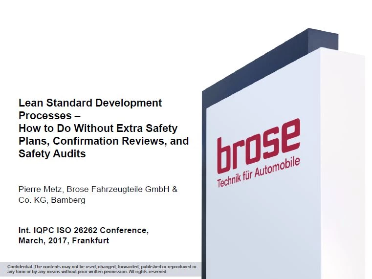 Lean standard development processes – how to do without extra safety ...