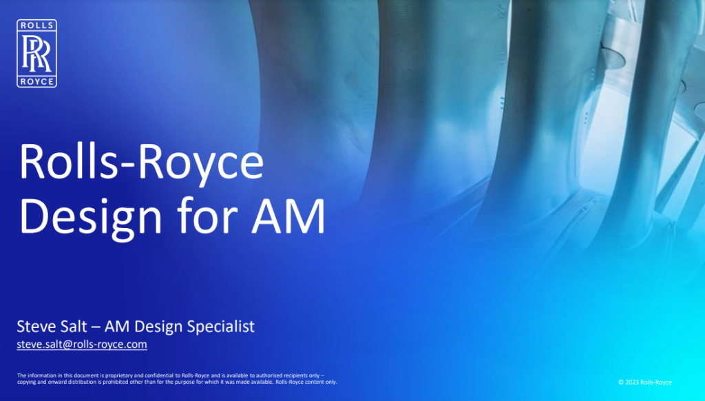 Rolls-Royce Design for AM | Advanced Manufacturing for