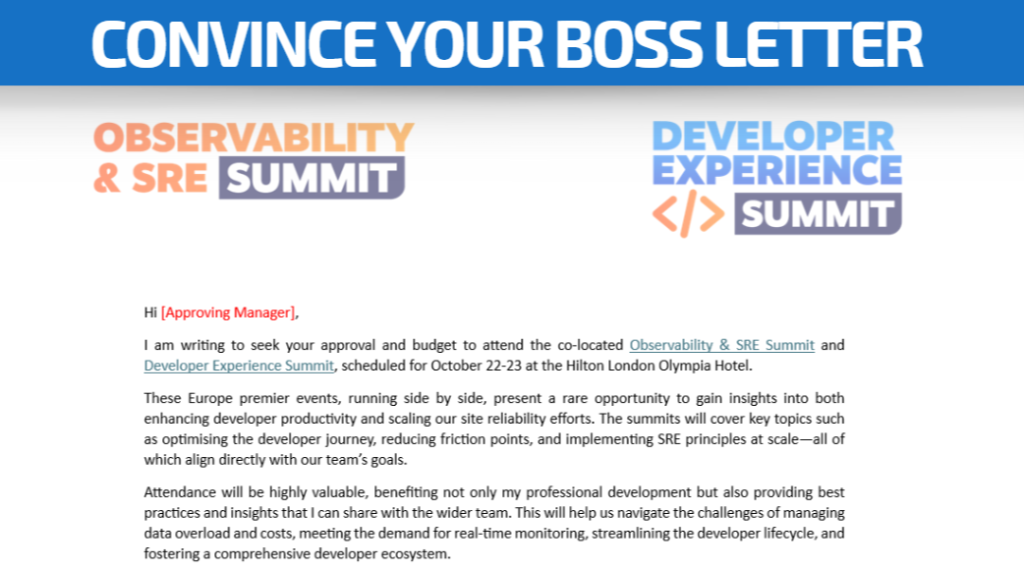 Convince Your Boss Letter | Developer Experience