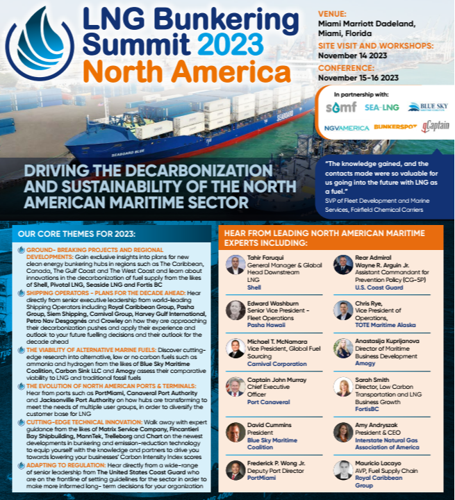 LNG Bunkering North American Summit 2023 Agenda | LNG