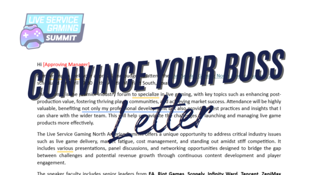 Convince Your Boss Letter | LSG NA Summit | Live Service