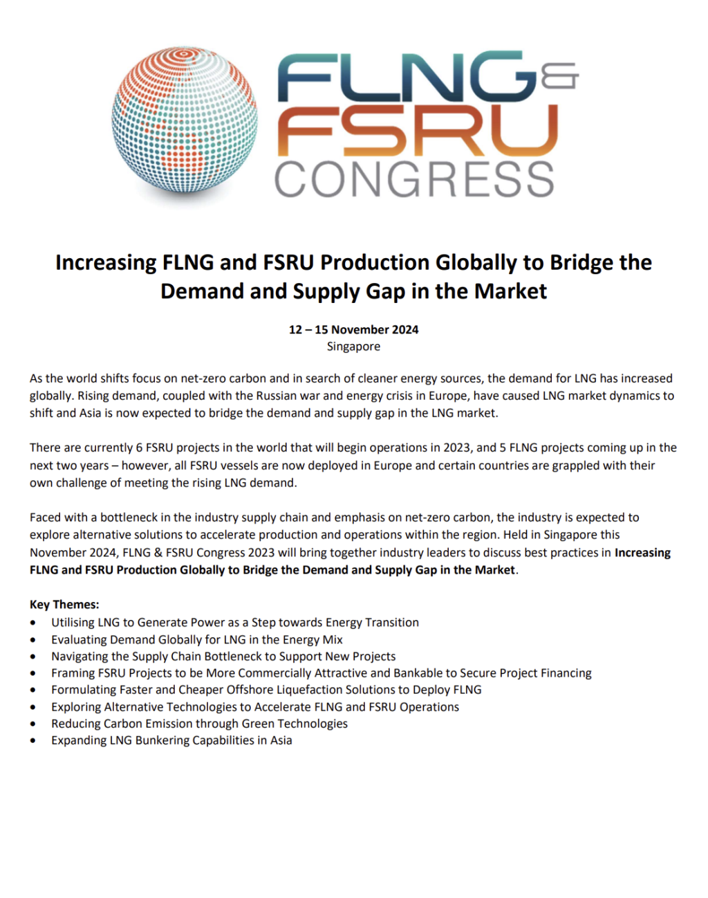 FLNG & FSRU Congress 2024 Agenda | FLNG & FSRU