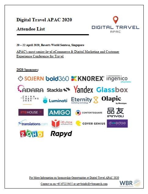 Attendee List | Digital Travel Summit APAC