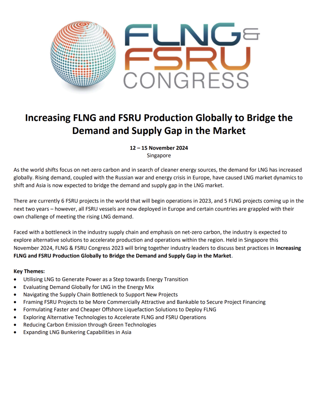 FLNG & FSRU Congress 2024 Agenda | FLNG & FSRU
