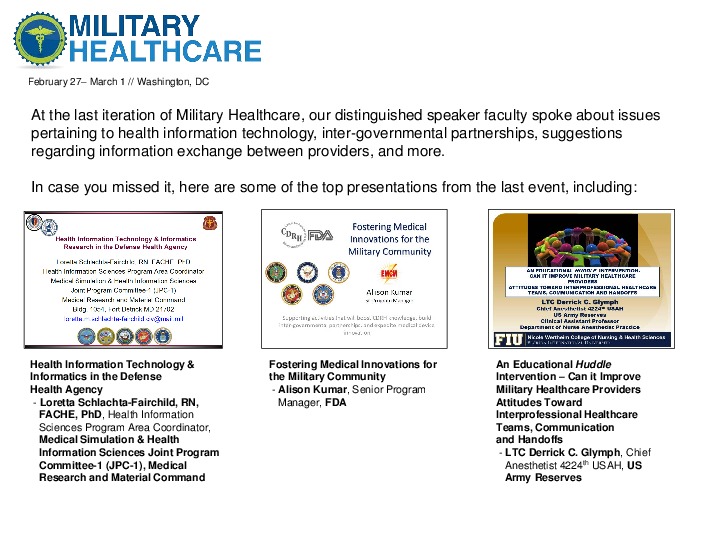 Military Healthcare: Presentation Case Study