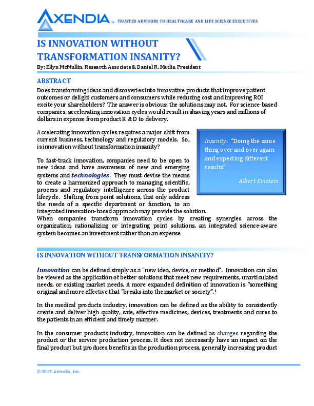 Is Innovation Without Transformation Insanity?