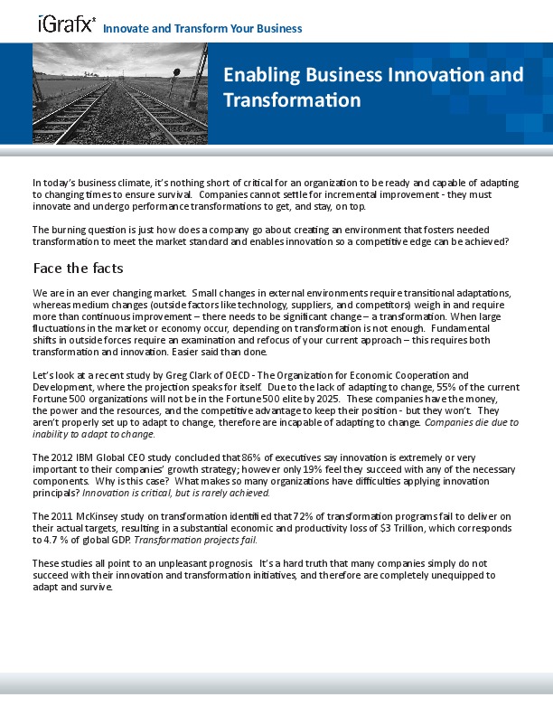 Enabling Business Innovation and Transformation