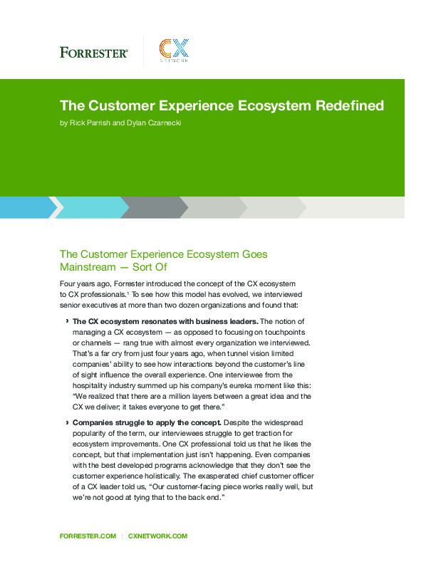 Forrester exclusive: The customer experience ecosystem redefined