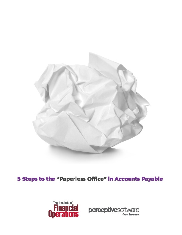 5 Steps to the "Paperless Office" in Accounts Payable