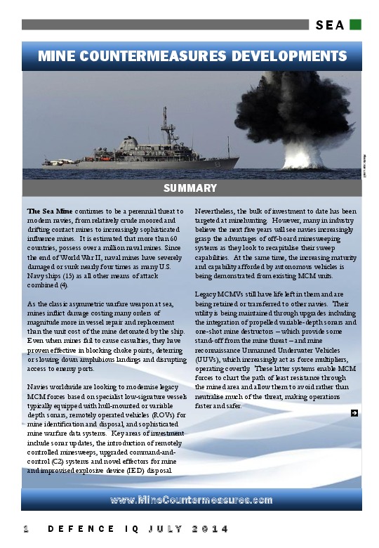 Mine Counter Measures Market Report 2014