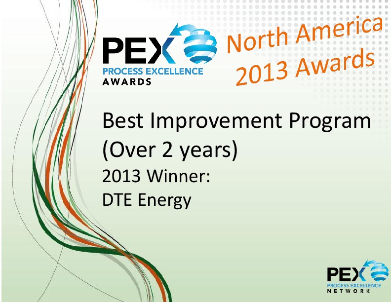 Program Award Winner 2013: DTE Energy's CI Journey of Learning