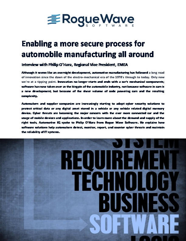 Enabling a more secure process for automobile manufacturing all around