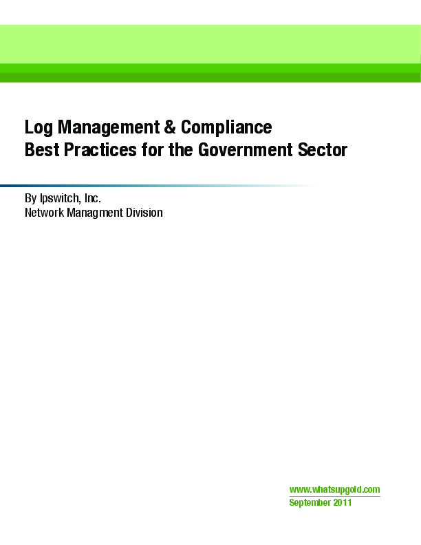 Log Management & Compliance Best Practice for the Government Sector