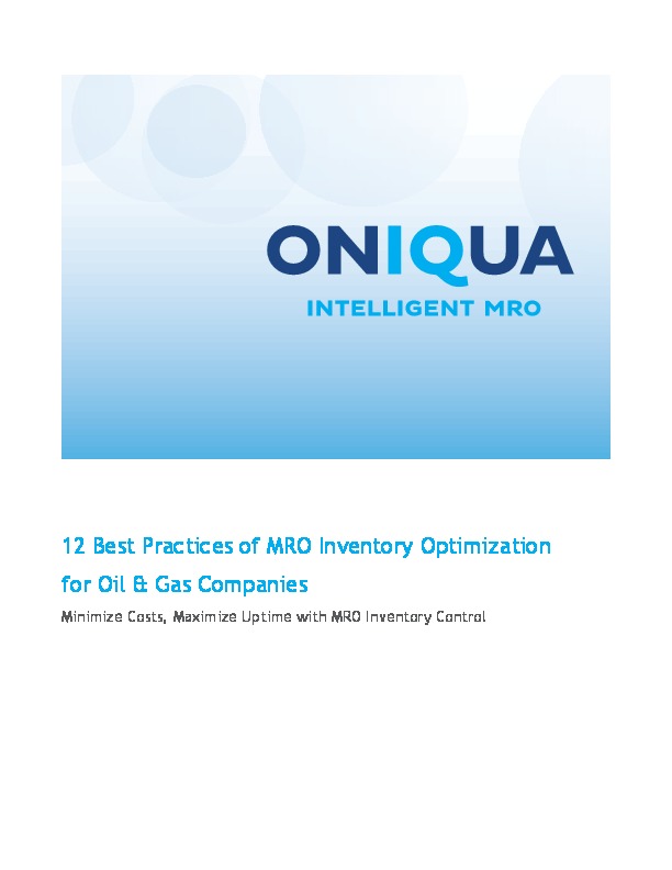MRO Inventory - MRO Optimization: Best Practice