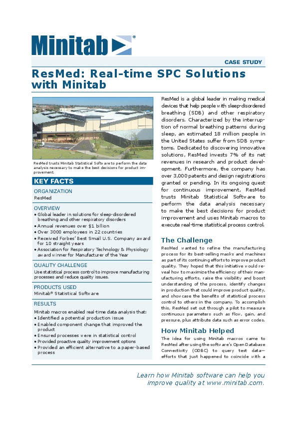 Minitab Case Study: Real-time SPC Solutions