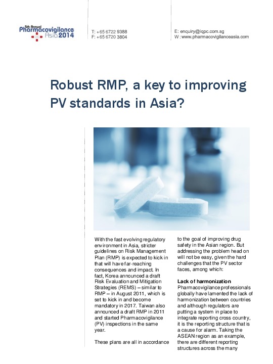 Robust RMP - The Key to Improving PV Standards in Asia?