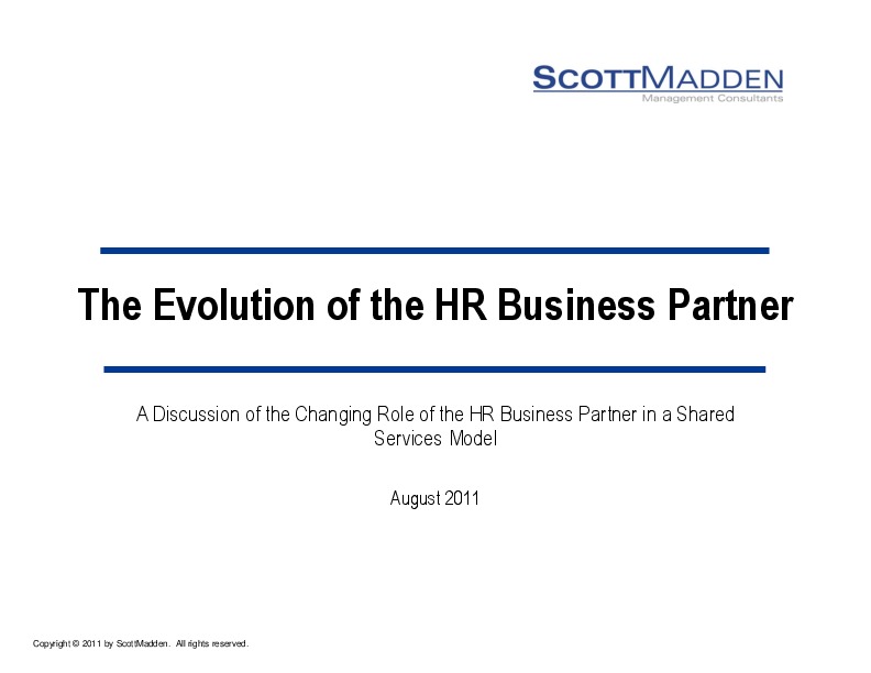 Evolution of the HR Business Partner