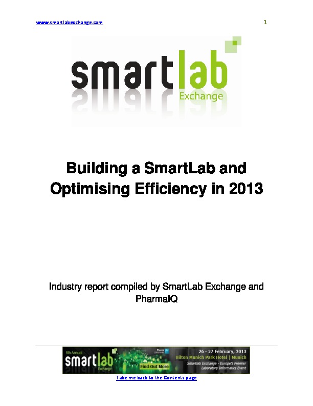 Building a Smartlab & Optimising Efficiency in 2013