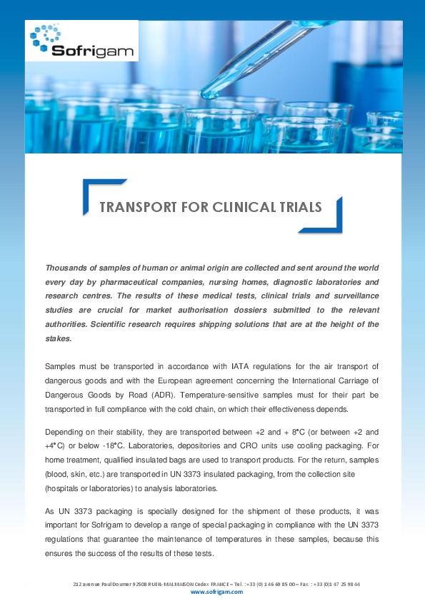 Transport for Clinical Trials