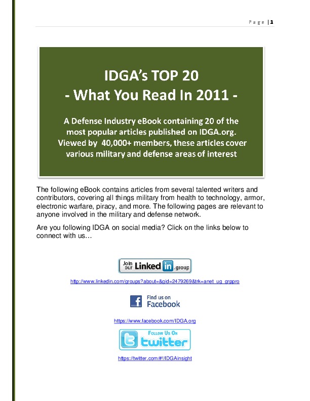 IDGA's Top 20 - What you read in 2011...