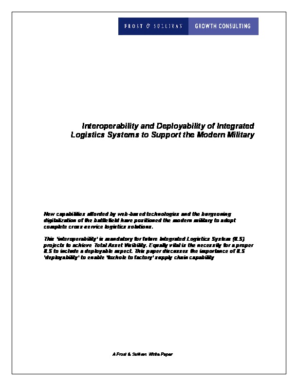 Interoperability and Deployability of Integrated Logistics Systems to ...