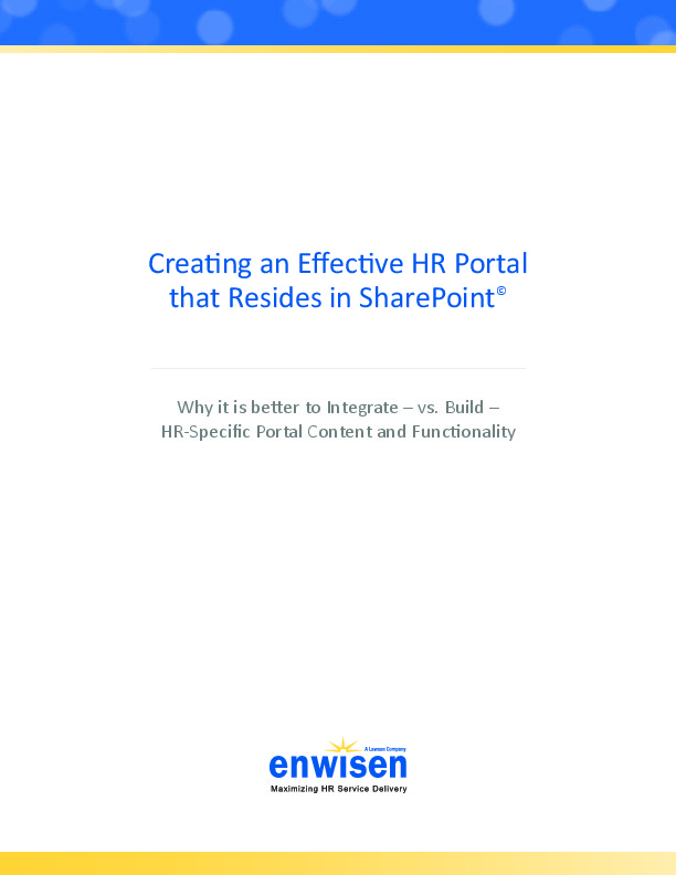 Creating an Effective HR Portal that Resides in SharePoint©