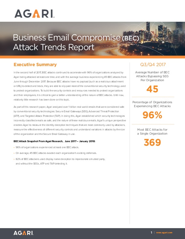 Business Email Compromise (BEC) Attack Trends Report