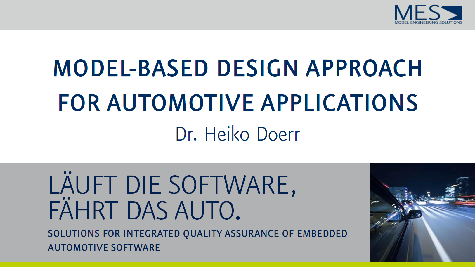 Presentation on model-based design approach for automotive applications